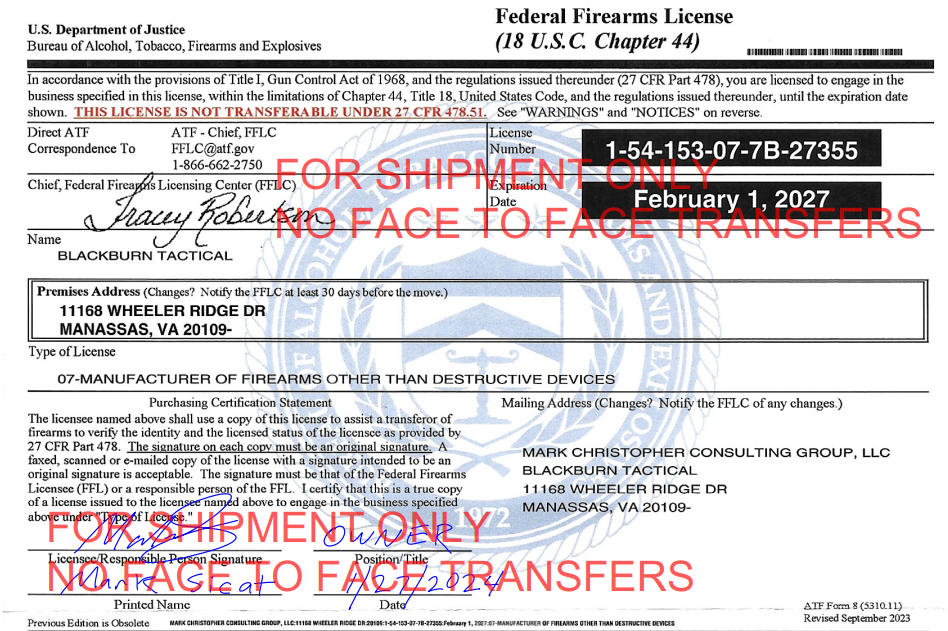 Blackburn Tactical - FFL/SOT NFA Specialist | Firearms Transfers ...